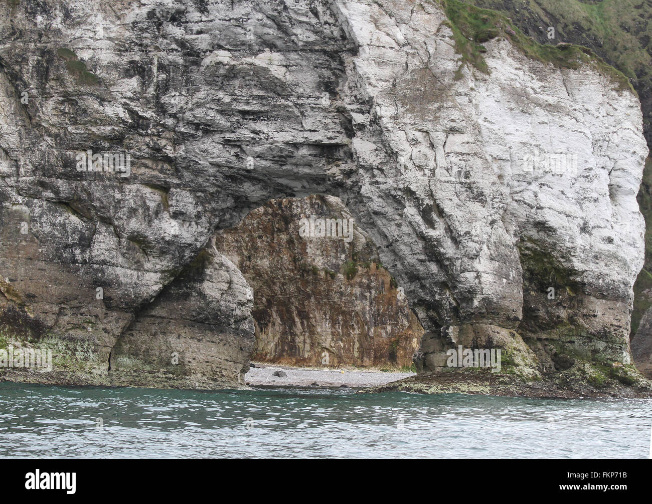 Elephant shaped rock formation in limestone sea cliffs on north-west ...