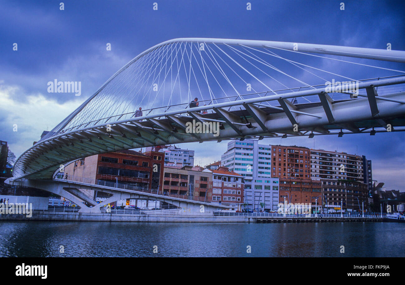 Zubizuri bridge by Santiago Calatrava, Bilbao. Biscay, Euskadi, Spain ...
