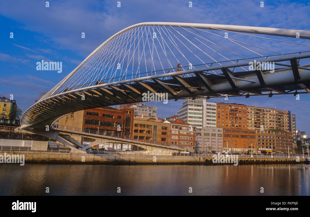 Zubizuri bridge by Santiago Calatrava, Bilbao. Biscay, Euskadi, Spain ...