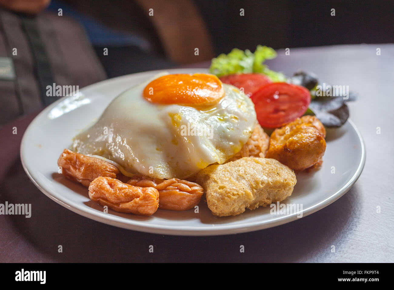 American fried rice or Thai Food on the coffee shop Stock Photo - Alamy