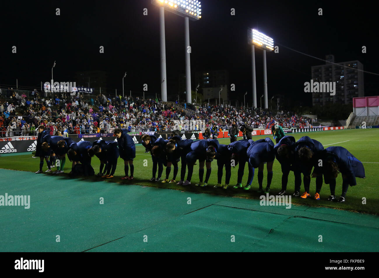 Kincho Stadium, Osaka, Japan. 9th Mar, 2016. Japan team group (JPN ...