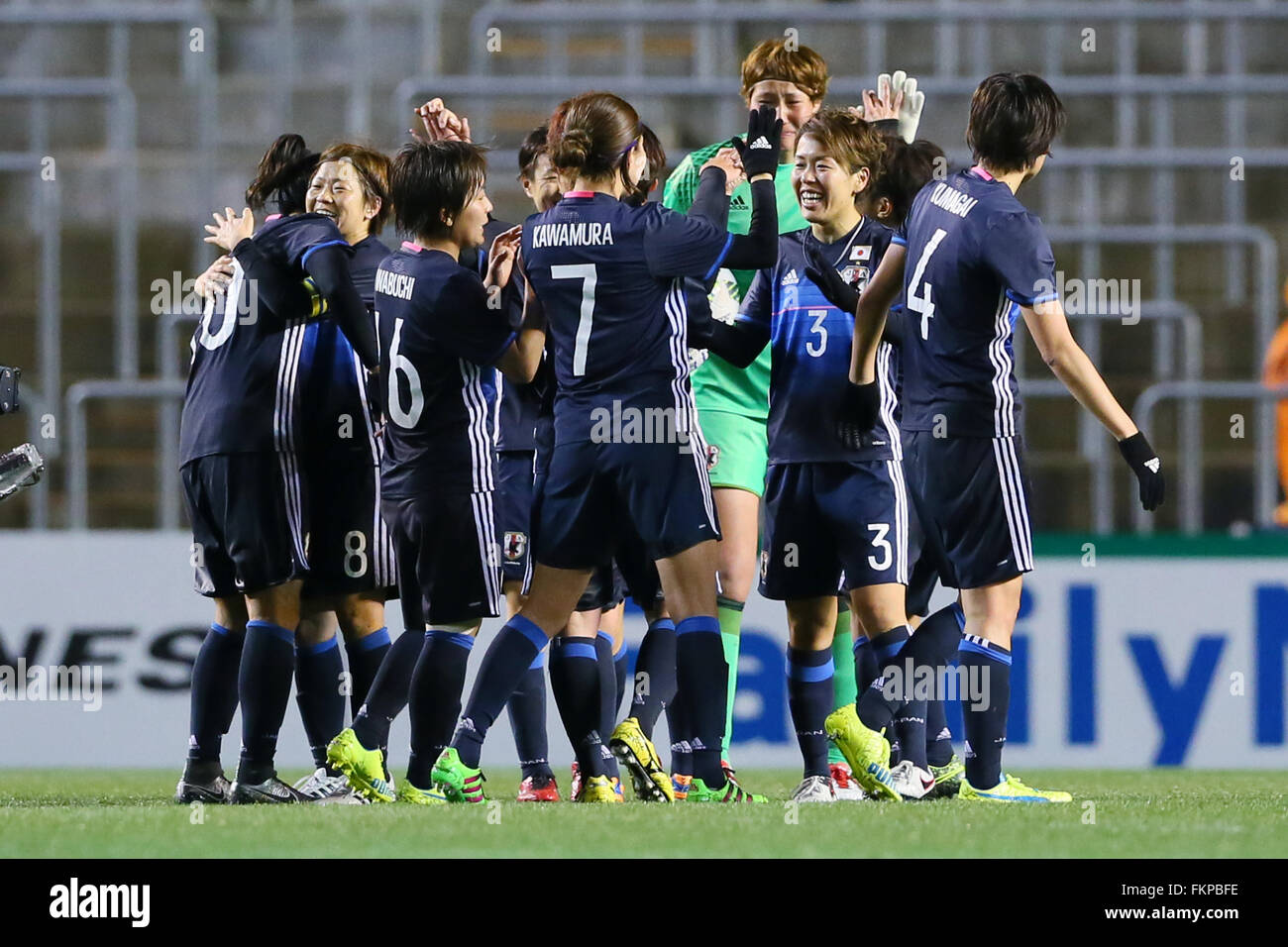 Kincho Stadium, Osaka, Japan. 9th Mar, 2016. Japan team group (JPN ...