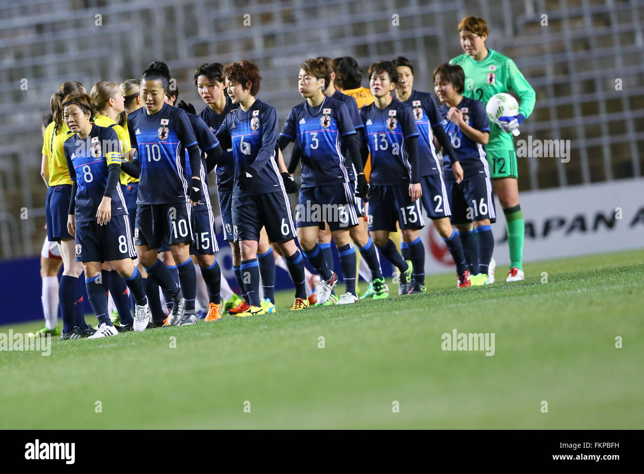 Kincho Stadium, Osaka, Japan. 9th Mar, 2016. Japan team group (JPN ...