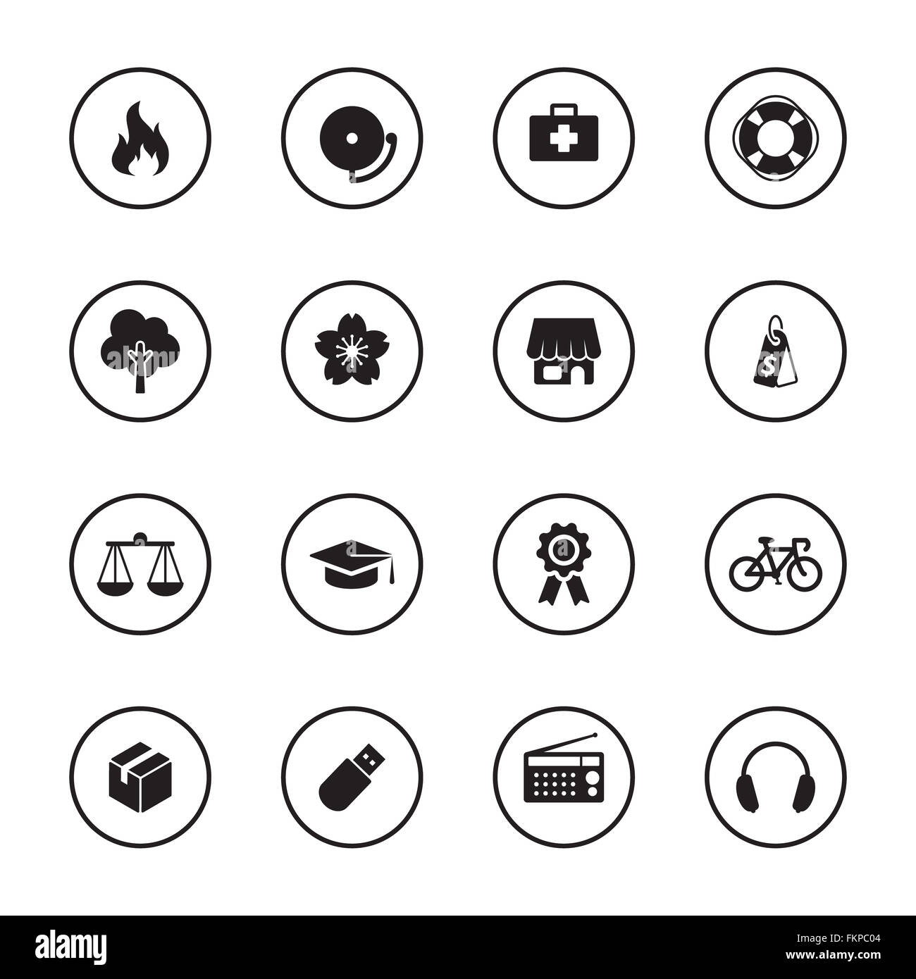 [JPEG] black flat safety and miscellaneous icon set with circle frame ...