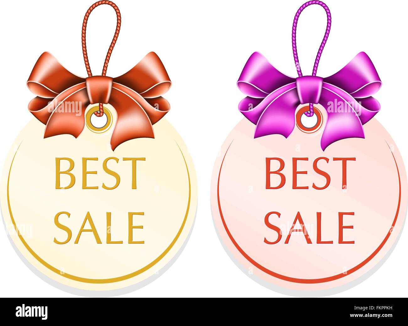 Round tag with bow Stock Vector Image & Art - Alamy