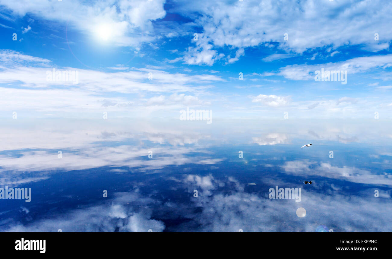sky background and water reflection Stock Photo - Alamy