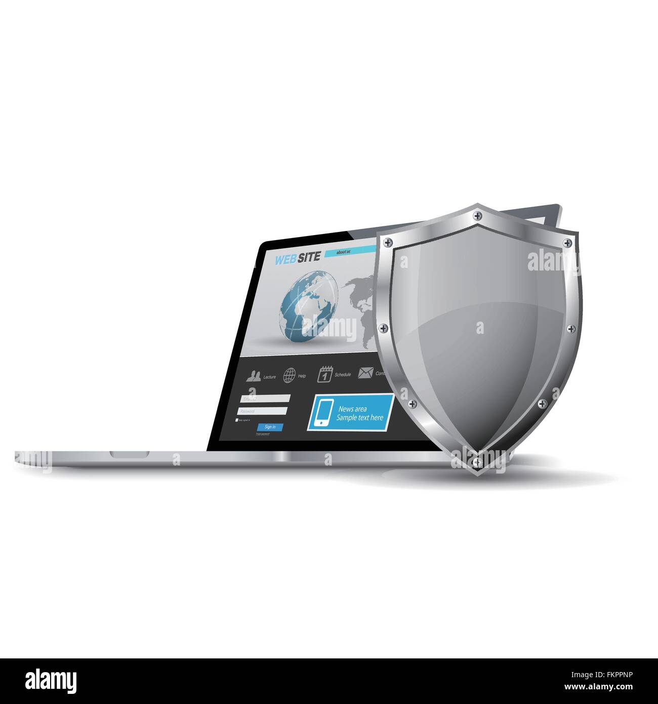 Security laptop shield hi-res stock photography and images - Alamy