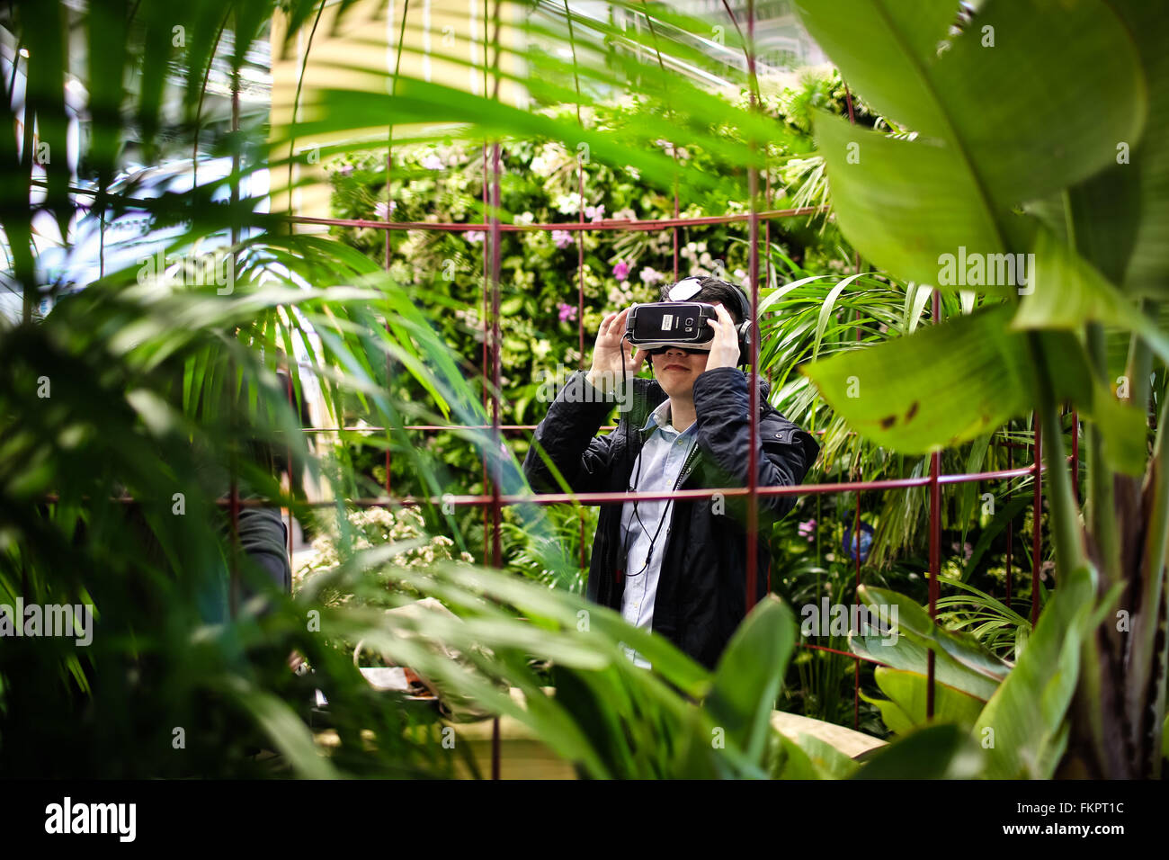 Berlin, Germany. 9th Mar, 2016. A visitor experiences sightseeing on ...
