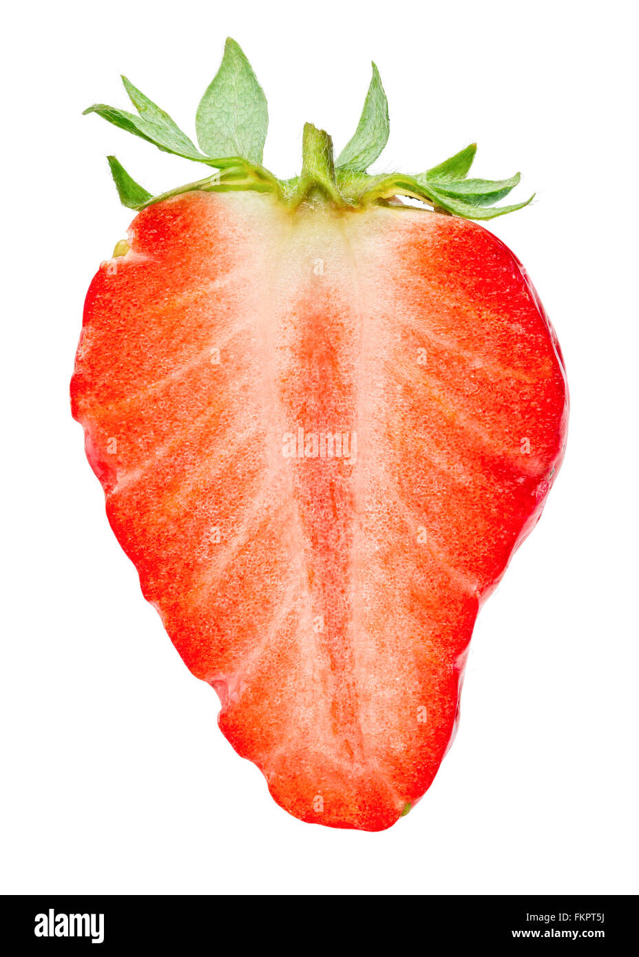 A Half of Beautiful Fresh Strawberry Isolated on White Background with ...