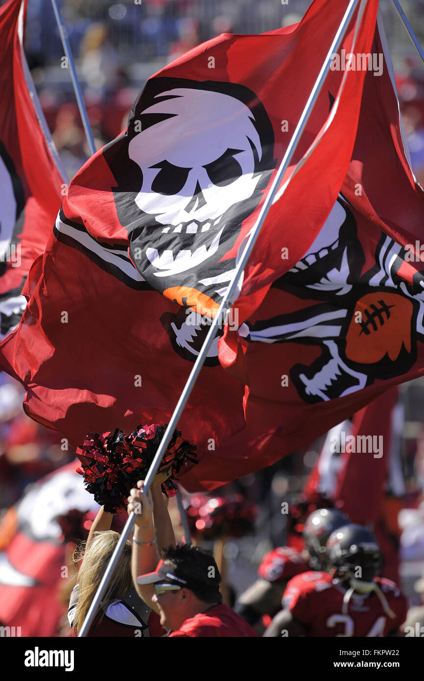 Tampa, Fla, USA. 16th Nov, 2008. Buccaneers flags prior to the Tampa ...