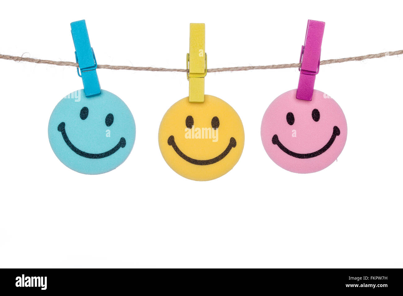 colorful clothespins on a clothesline , smile memo happy everyday life ...