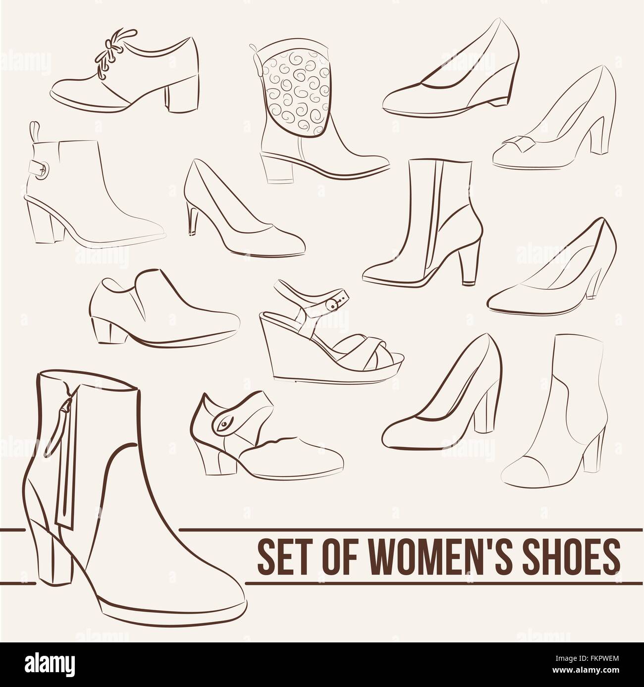 Set in the of women's shoes, painted lines Stock Vector Image & Art - Alamy