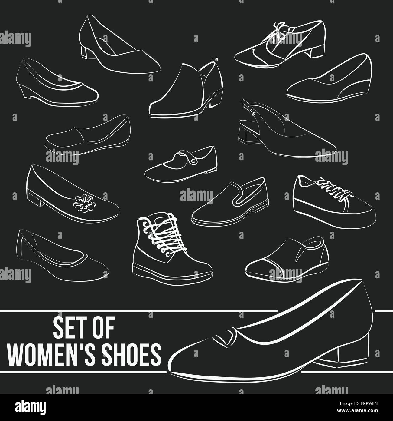 Set in the of women's shoes, painted lines Stock Vector Image & Art - Alamy