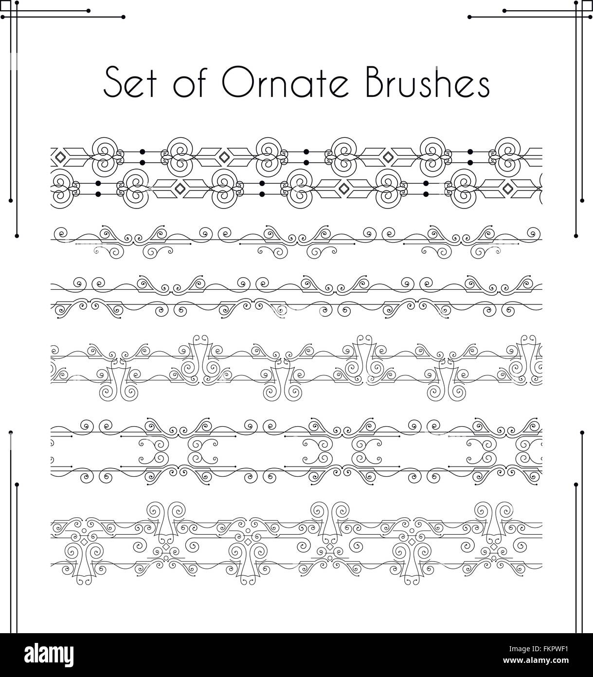 Set Of Ornate Vector Brushes Stock Vector Image And Art Alamy 