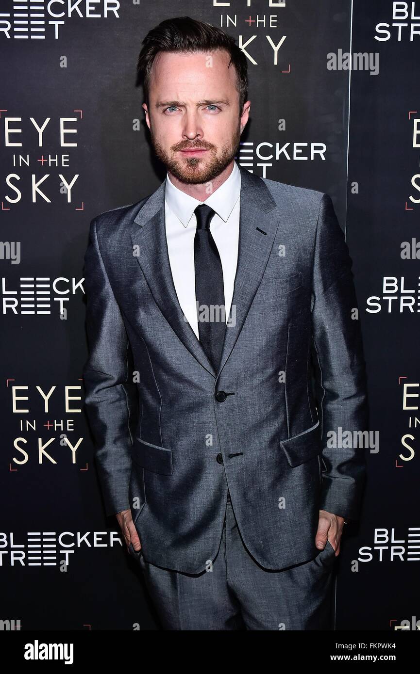 New York, NY, USA. 9th Mar, 2016. Aaron Paul at arrivals for EYE IN THE ...