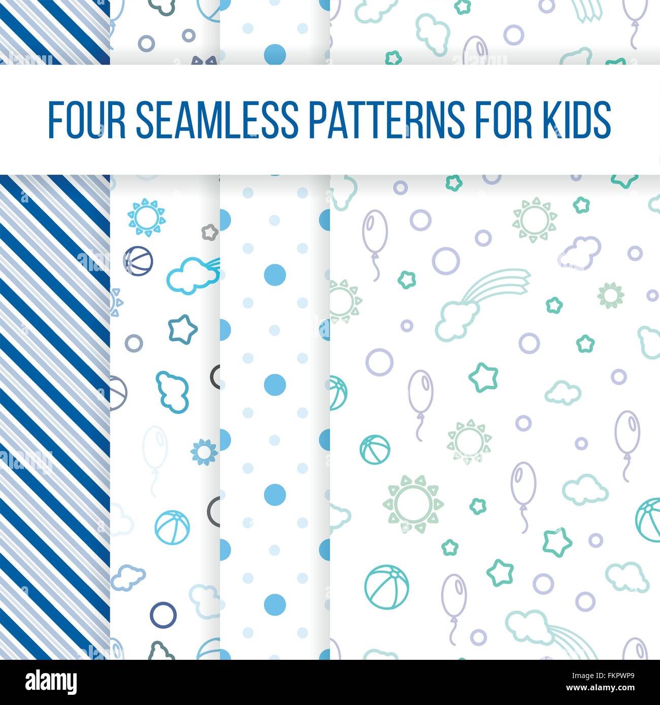 Set of vector seamless patterns for little boy Stock Vector Image & Art ...