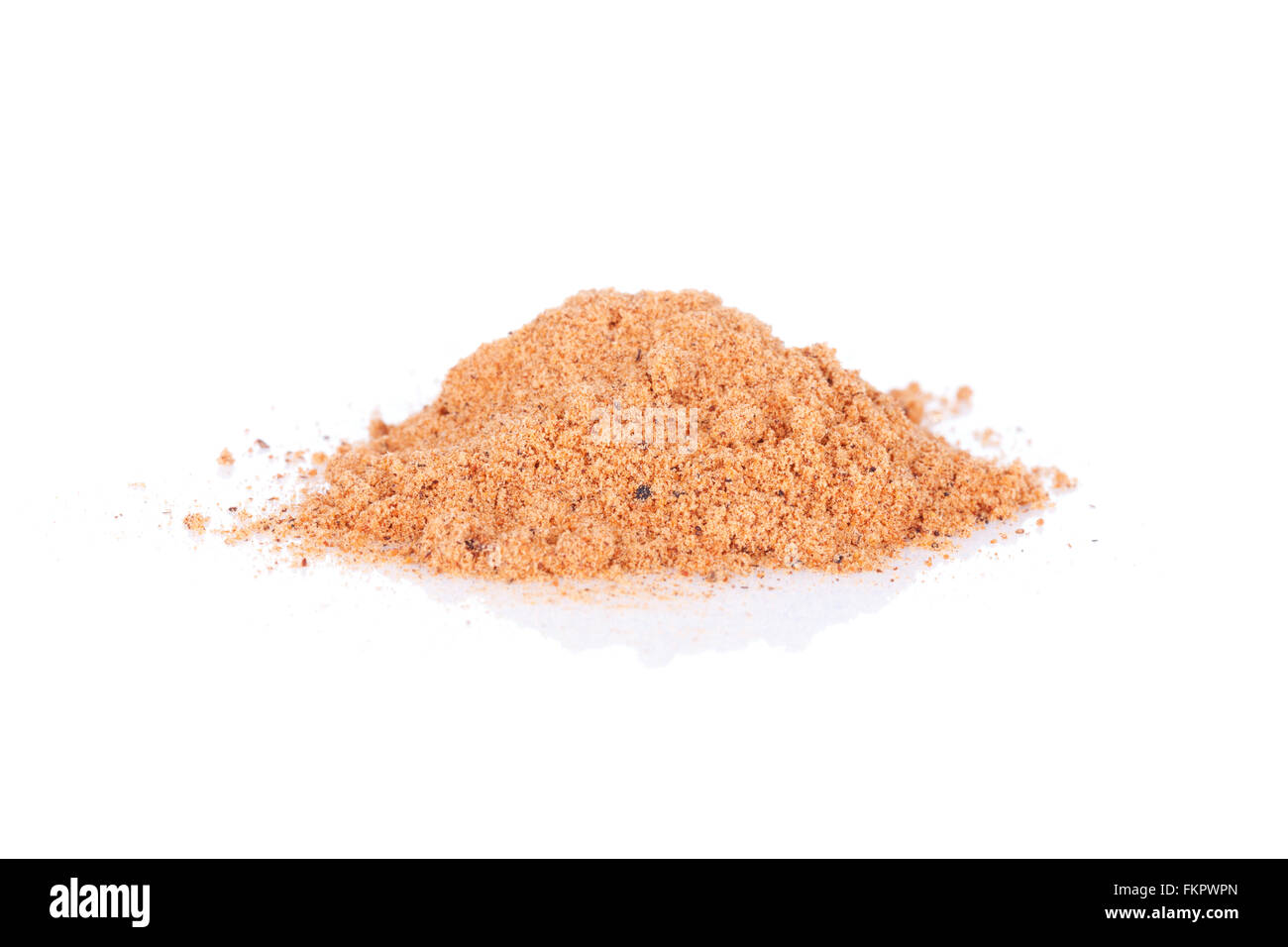 Nutmeg powder. Isolated on white background Stock Photo - Alamy