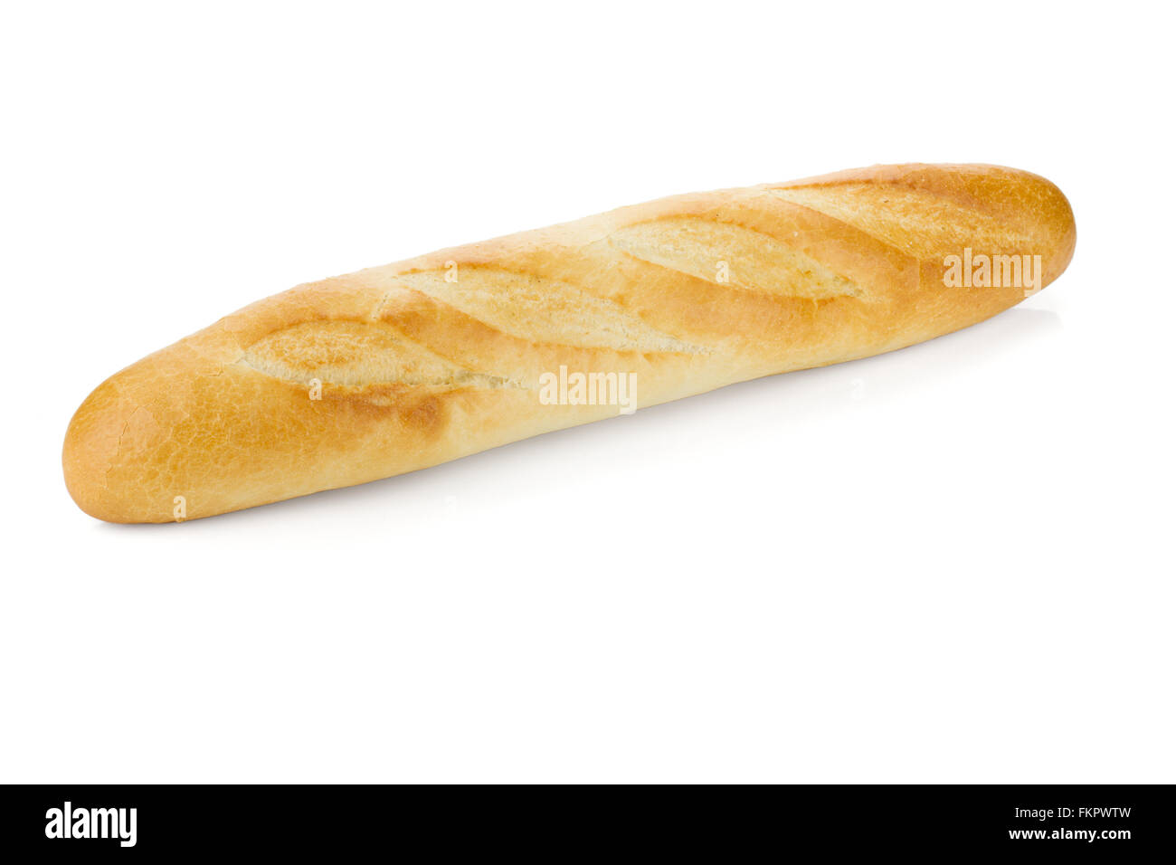 Long loaf bread. Isolated on white background Stock Photo - Alamy