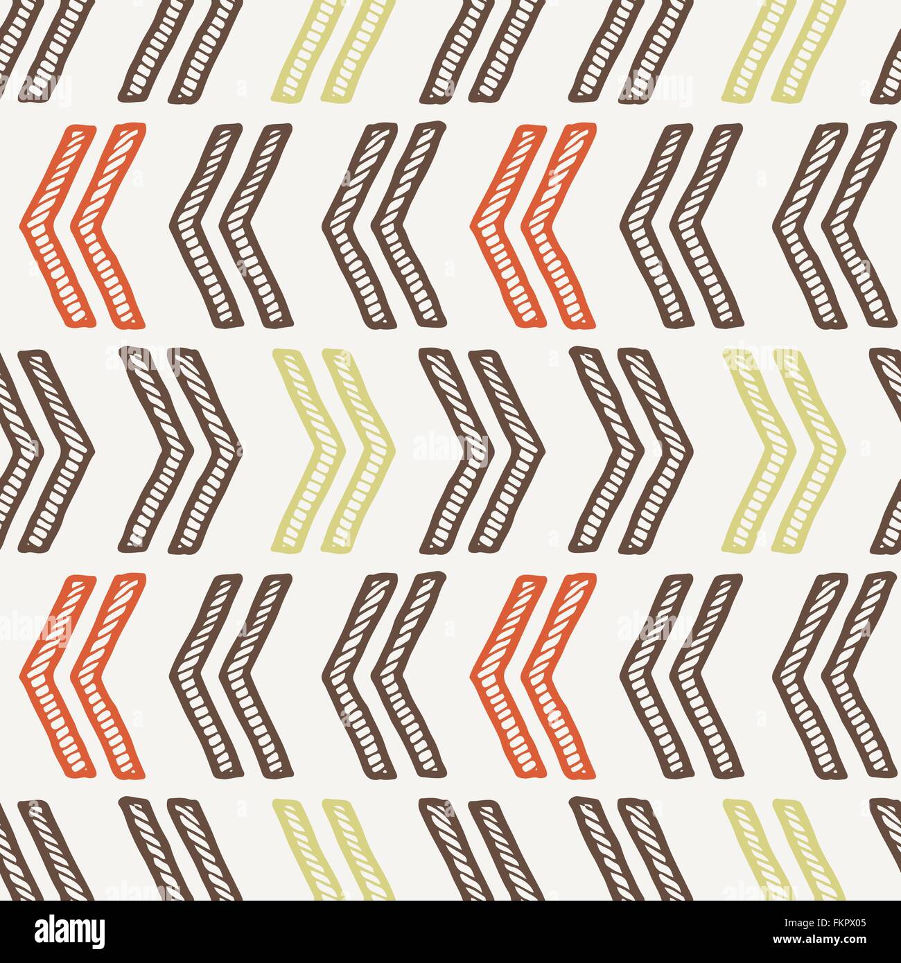 Vector seamless texture of hand-drawn arrows or chevrons Stock Vector ...