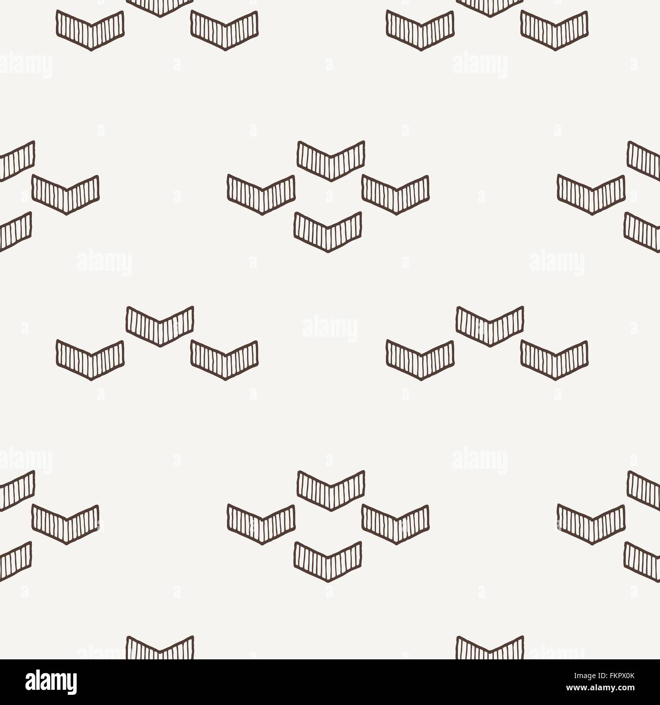 Vector seamless texture of hand-drawn arrows or chevrons Stock Vector ...