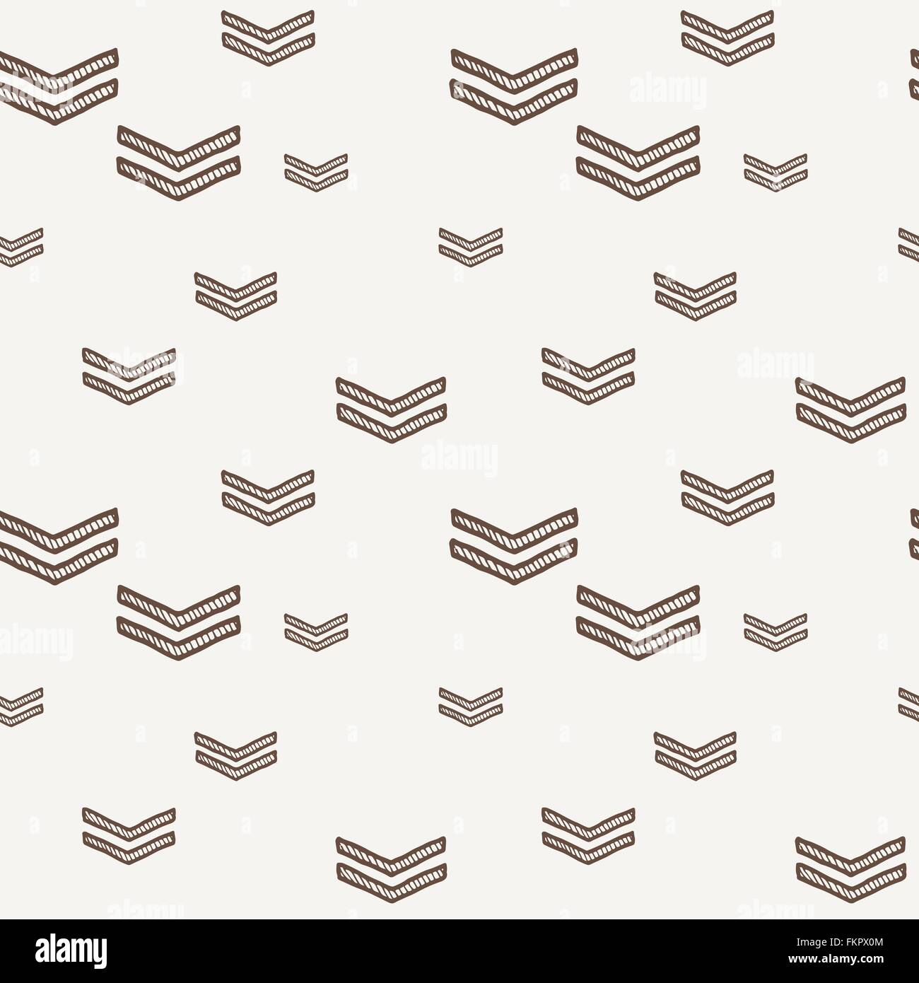 Vector seamless texture of hand-drawn arrows or chevrons Stock Vector ...