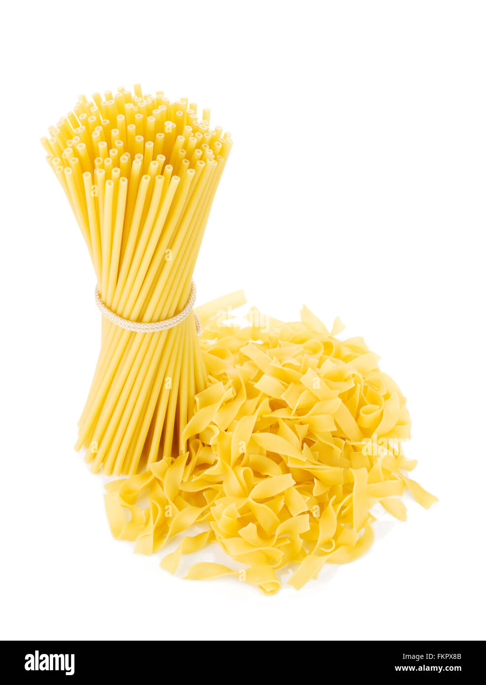Bunch of spaghetti. Isolated on white background Stock Photo - Alamy