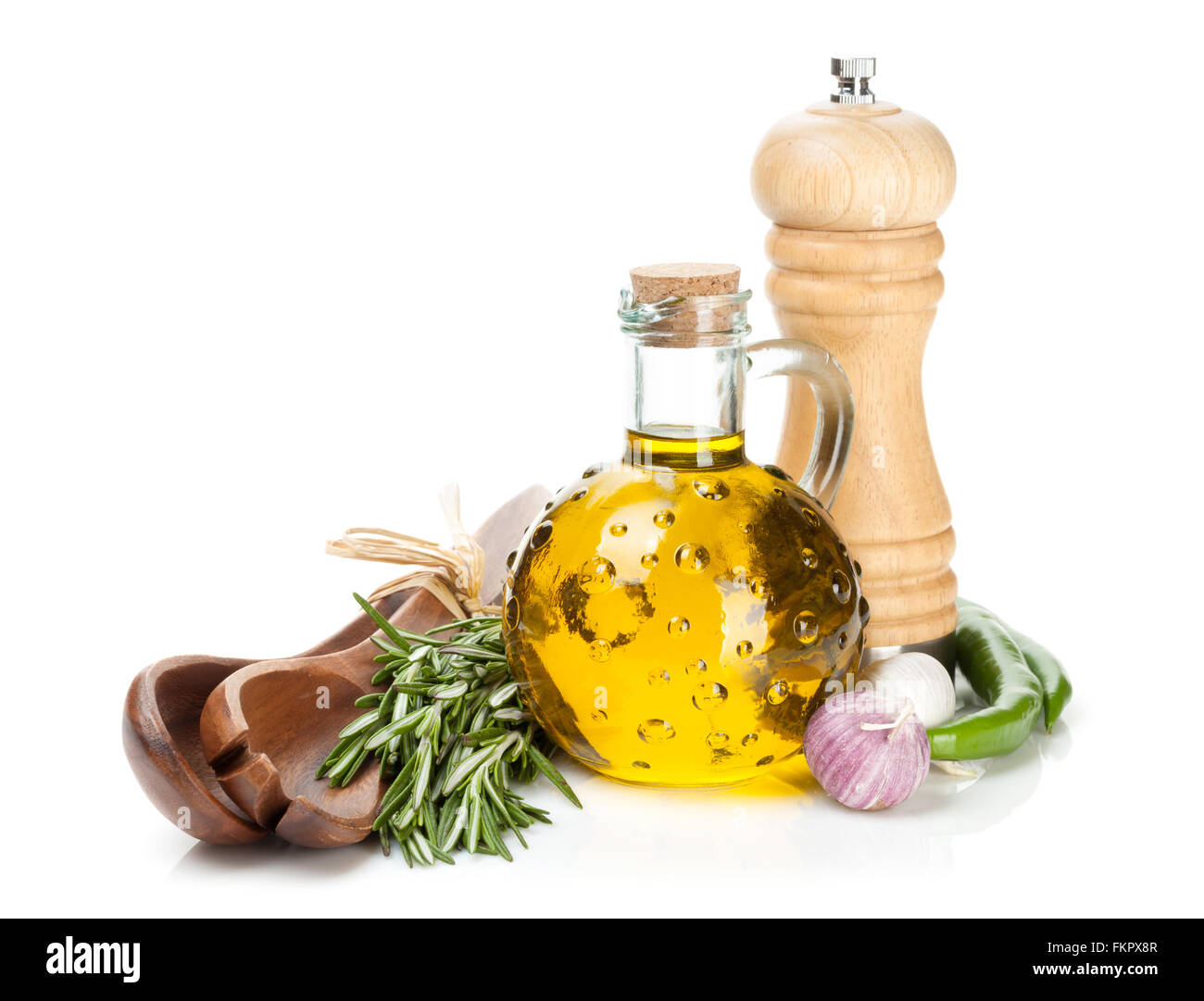Spices, herbs and condiments. Isolated on white background Stock Photo ...
