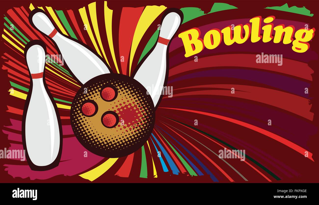 Abstract banner for bowling hall with colorful splash Stock Vector ...