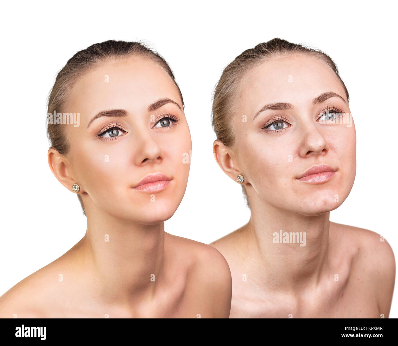 Comparative portrait of female face Stock Photo - Alamy