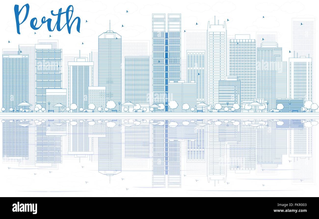 Perth city skyline silhouette Stock Vector Images - Alamy