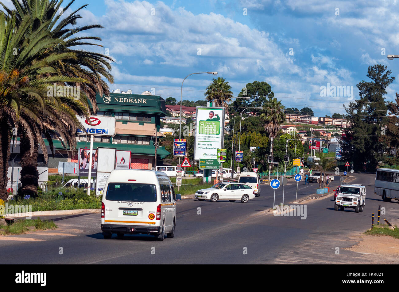 View od Sozisa Road looking east, CBD, Mbabane, Swaziland Stock Photo ...