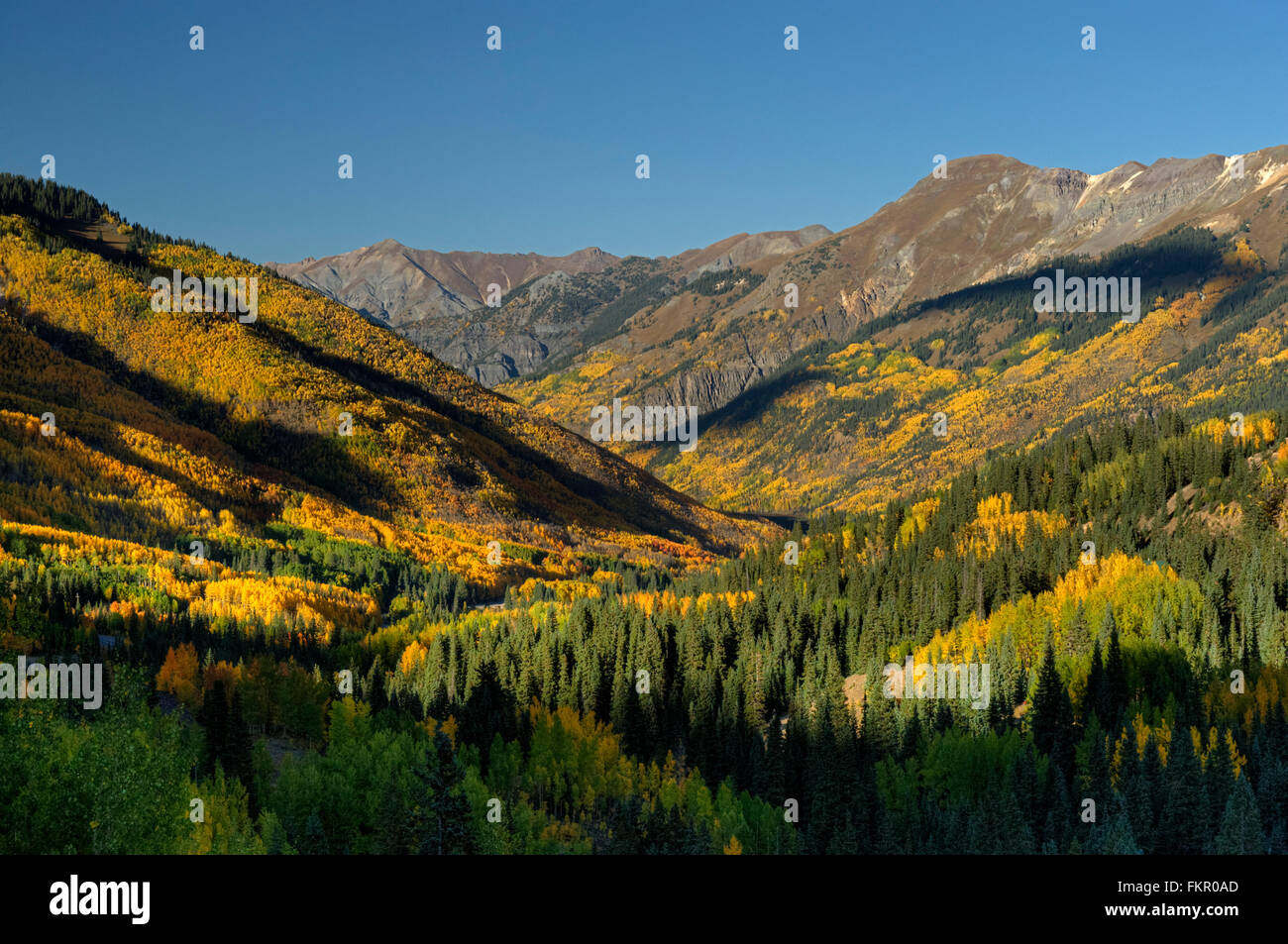 The view north (towards Ouray) from near the top of Red Mountain Pass ...