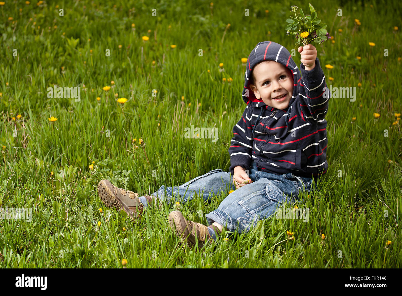 happy boy having fun outdoors Stock Photo - Alamy