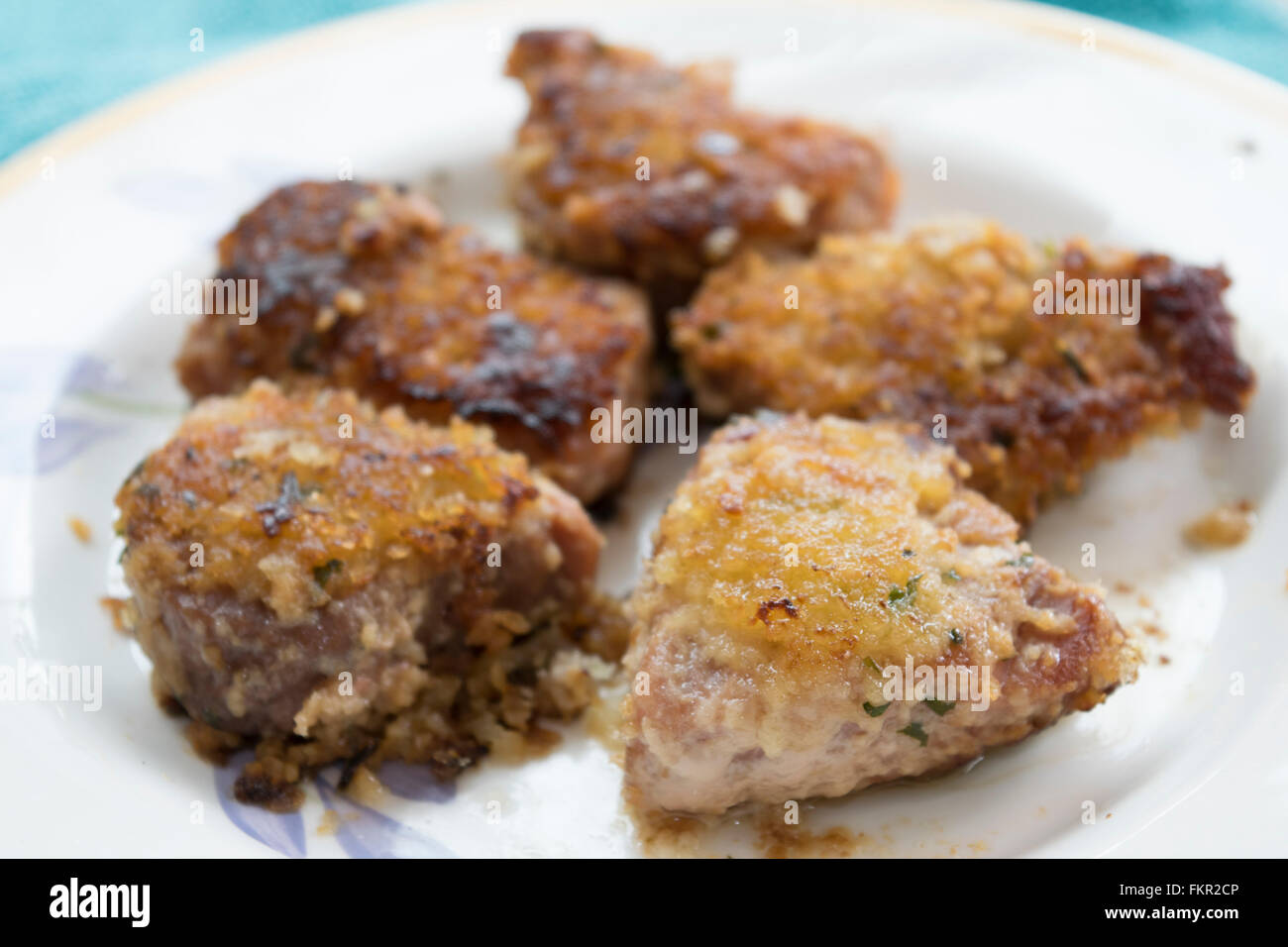 steaks of tuna breaded and fried Stock Photo - Alamy