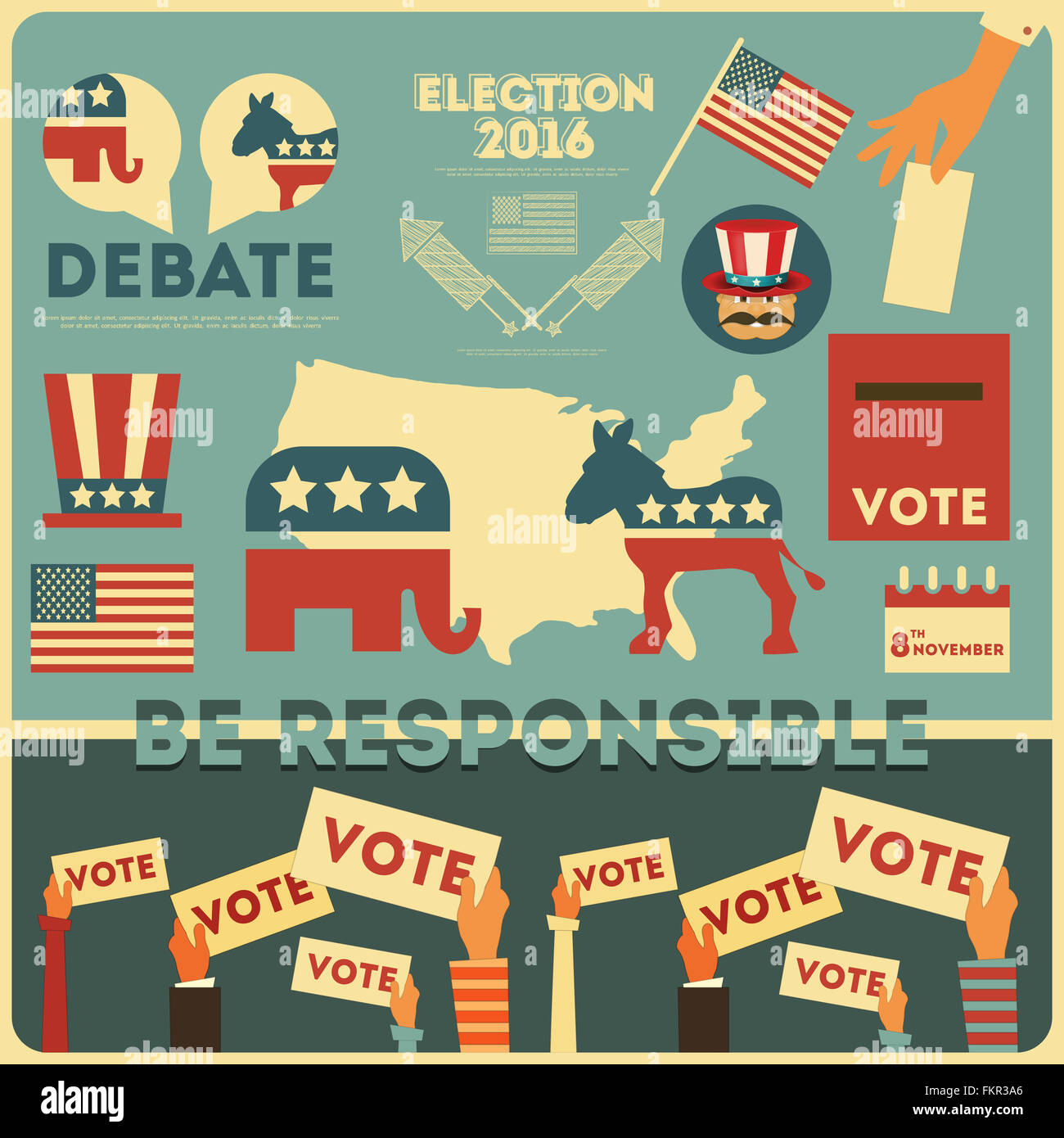Presidential Election Voting Elements Stock Photo - Alamy