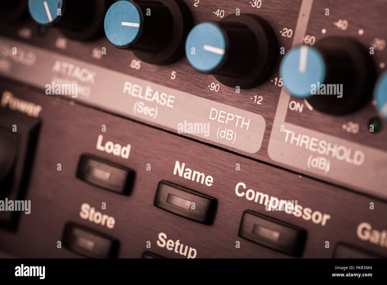 Color image of many buttons in a sound recording studio Stock Photo - Alamy