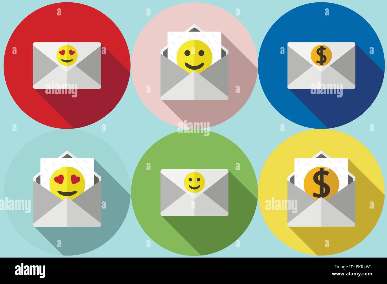 envelope with smiley Vector flat Stock Vector Image & Art - Alamy