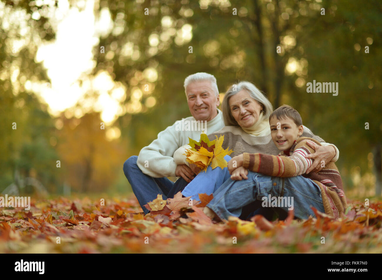 Grandparents and grandson Stock Photo - Alamy