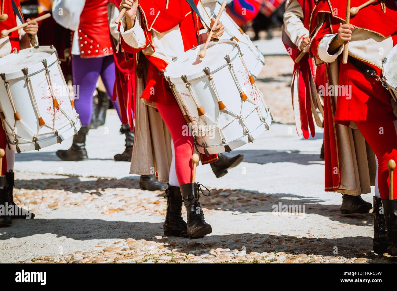 Medieval Drummer in parade Stock Photo - Alamy