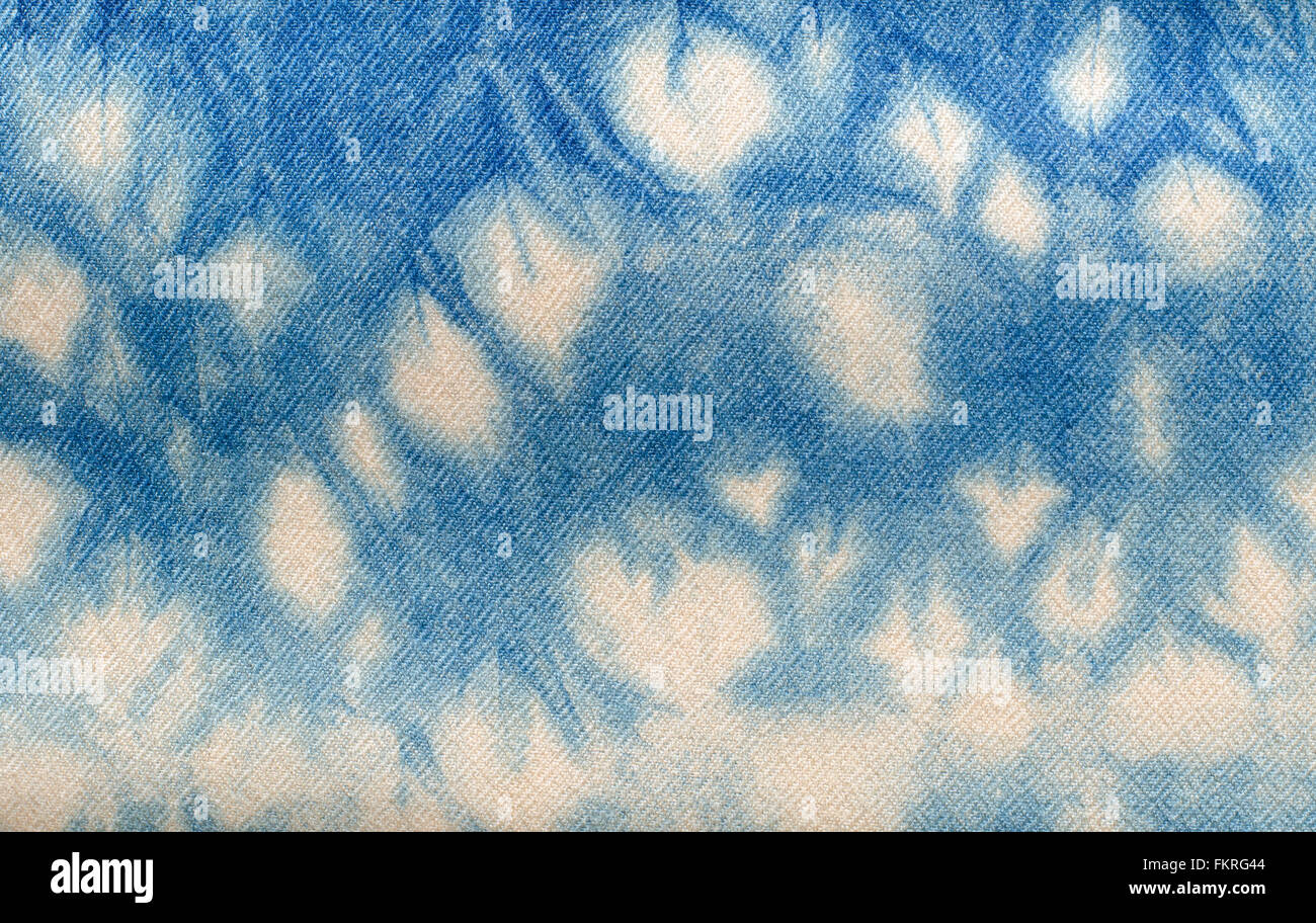 The fabric is indigo dye background,Local fabric in Thailand Stock ...
