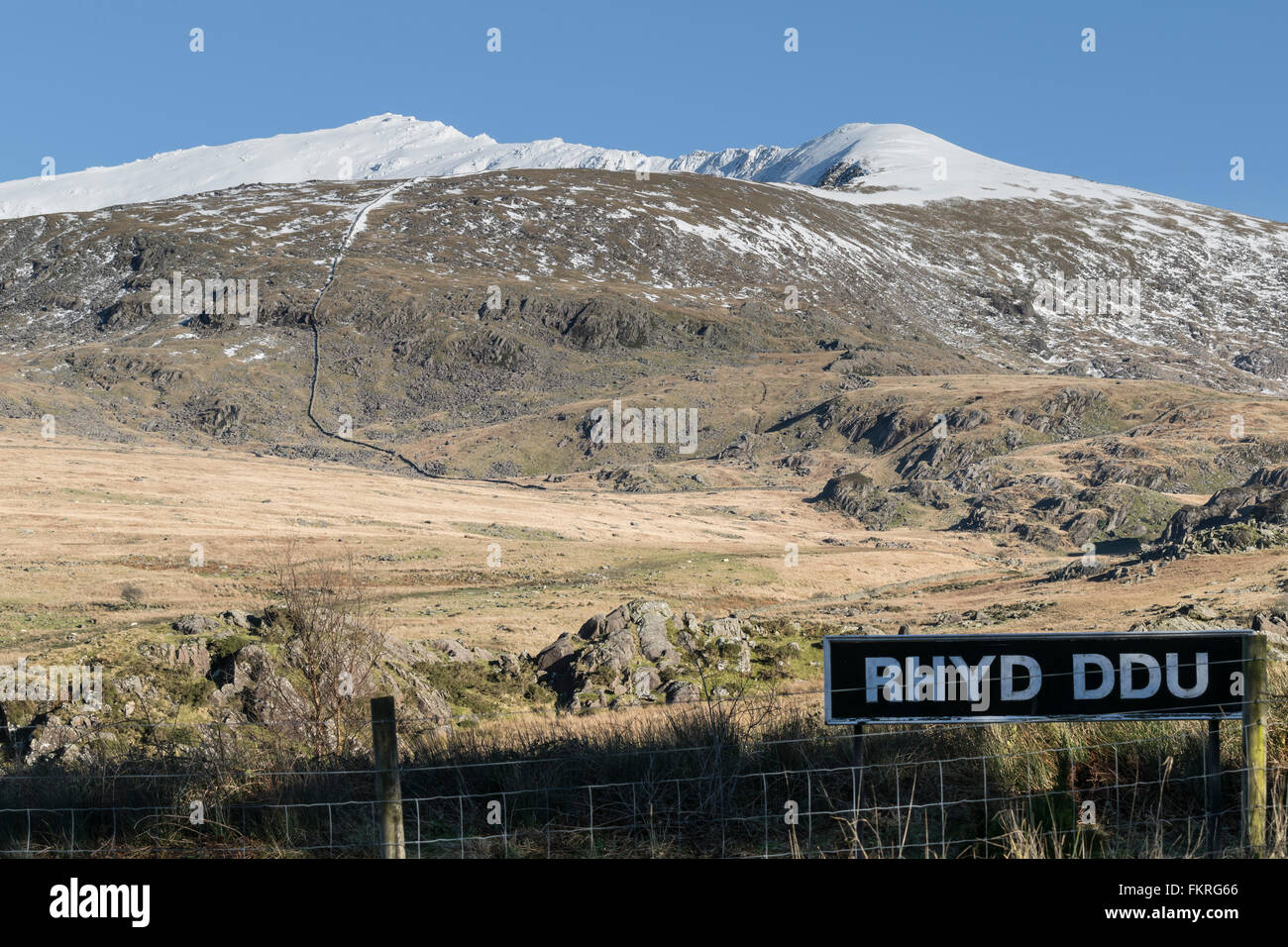 Yr Wyddfa or Snowdon mountain with Bwlch Main to the right, photo taken ...