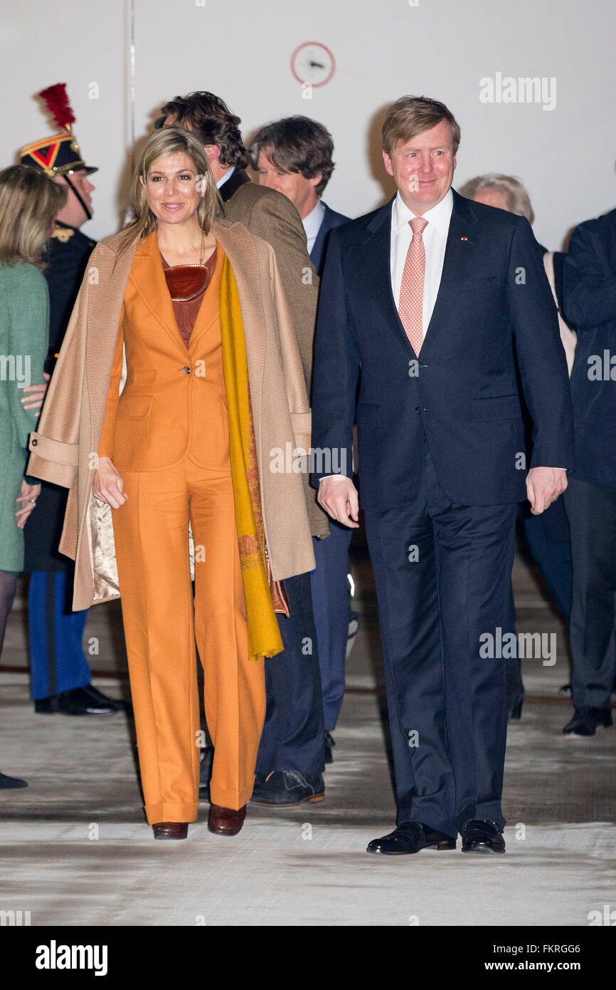 Paris, France. 9th Mar, 2016. King Willem-Alexander and Queen Maxima of ...