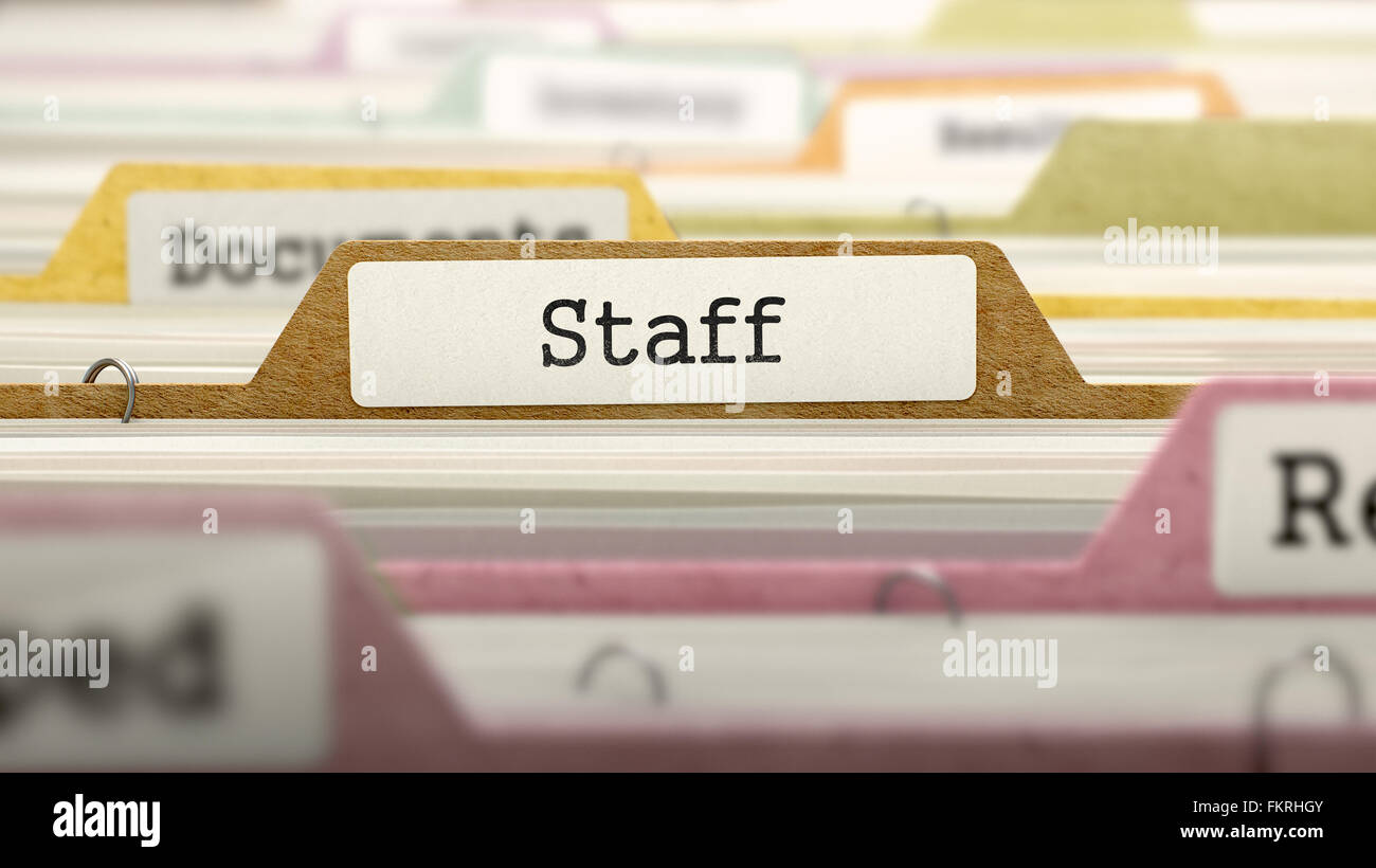 Staff Concept. Folders in Catalog Stock Photo - Alamy