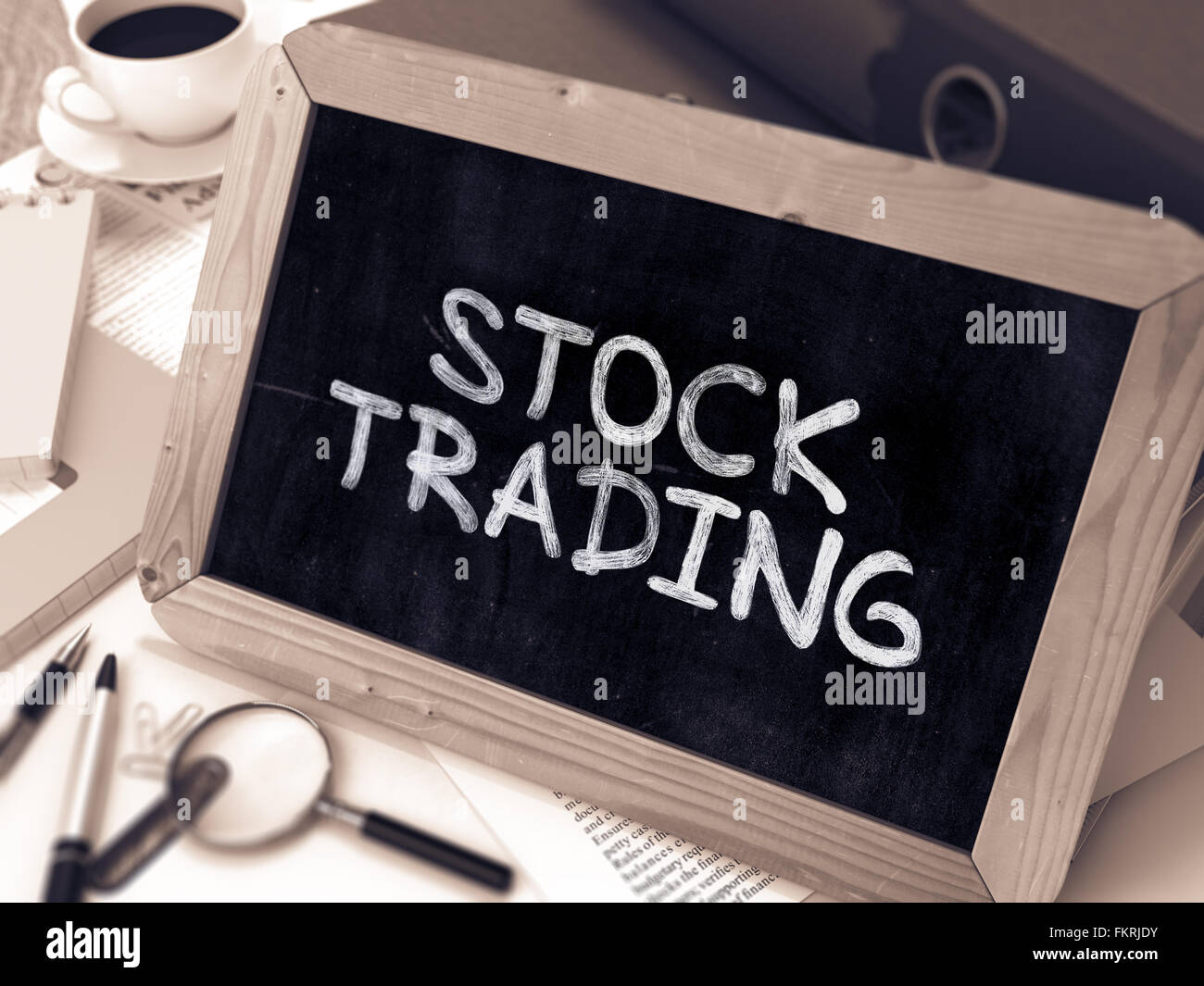Stock Trading - Chalkboard with Hand Drawn Text Stock Photo - Alamy