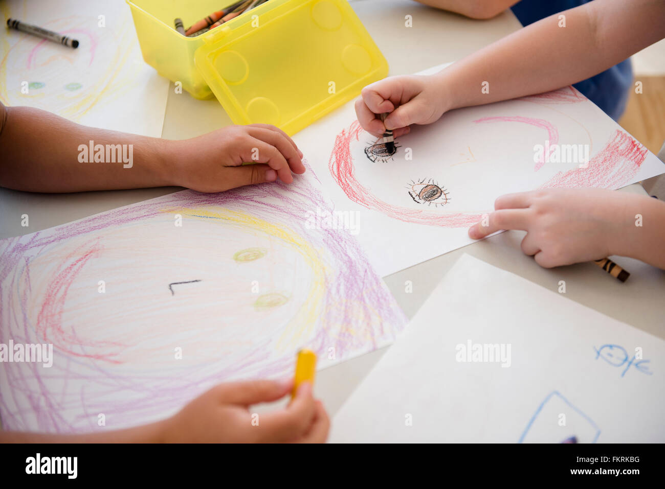 Students drawing in classroom Stock Photo - Alamy
