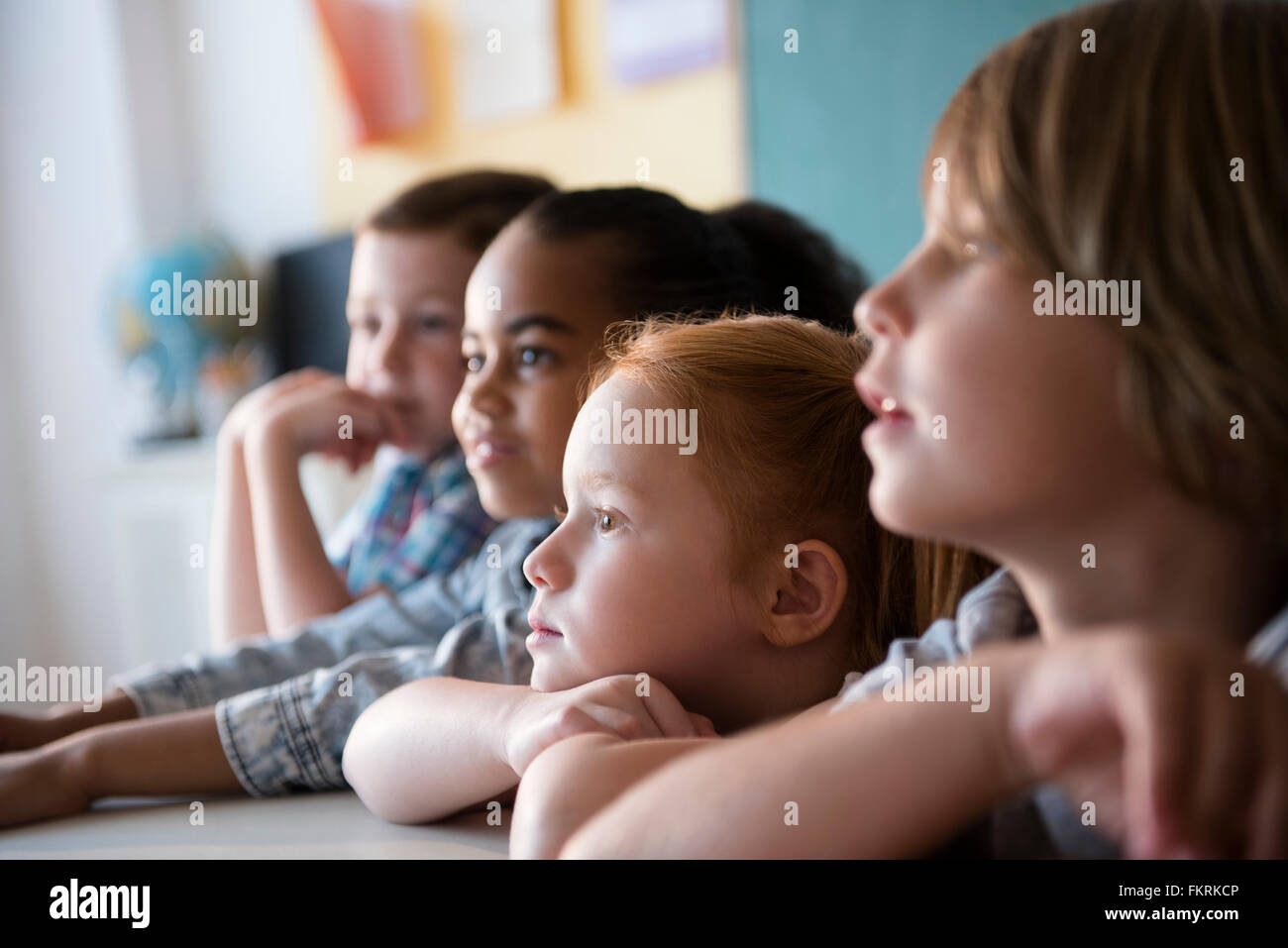 Girl classroom back view hi-res stock photography and images - Alamy