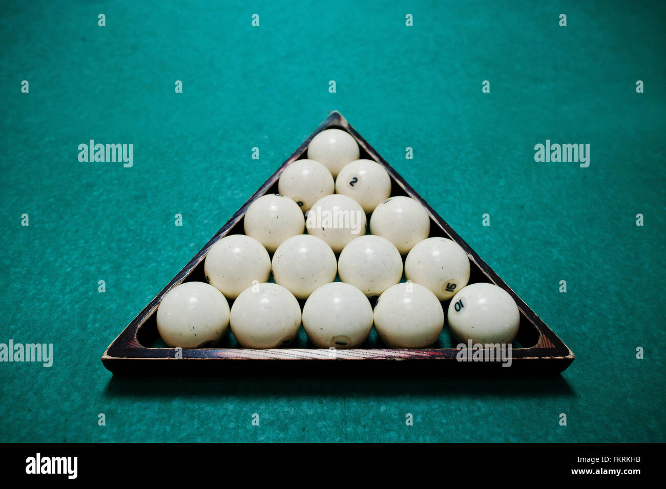 The russian billiards balls in triangle Stock Photo - Alamy