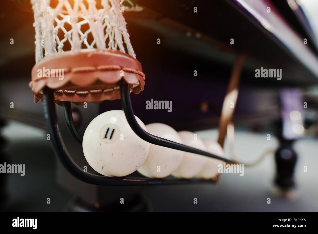 Pool billiards ball in the hole Stock Photo - Alamy