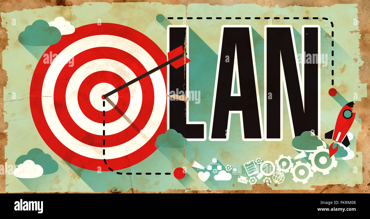 LAN on Poster in Grunge Design Stock Photo - Alamy