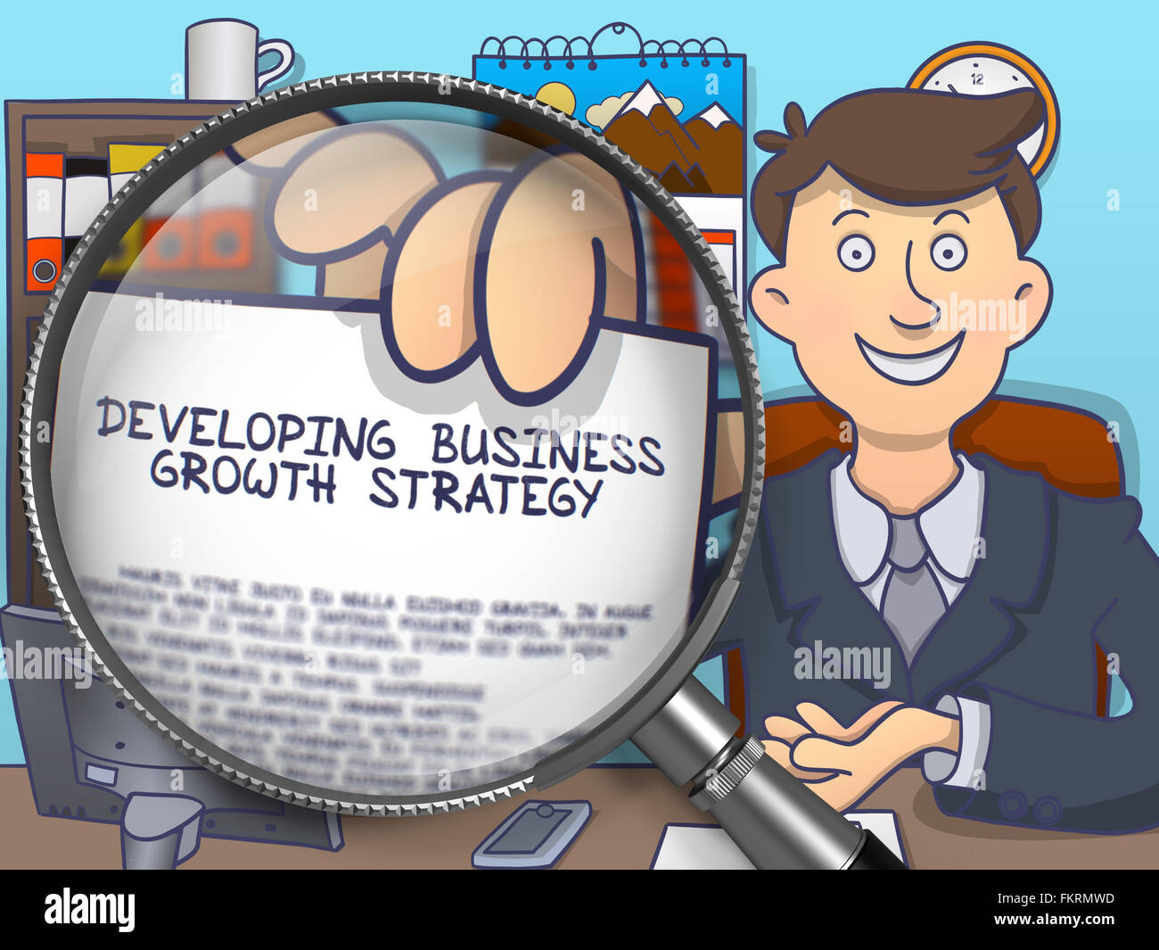 Developing Business Growth Strategy through Lens Stock Photo - Alamy